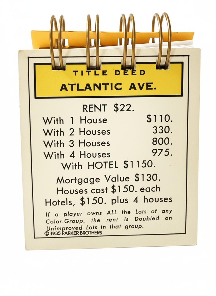 Atlantic Ave Monopoly Mini Journal | Red Barn Collections