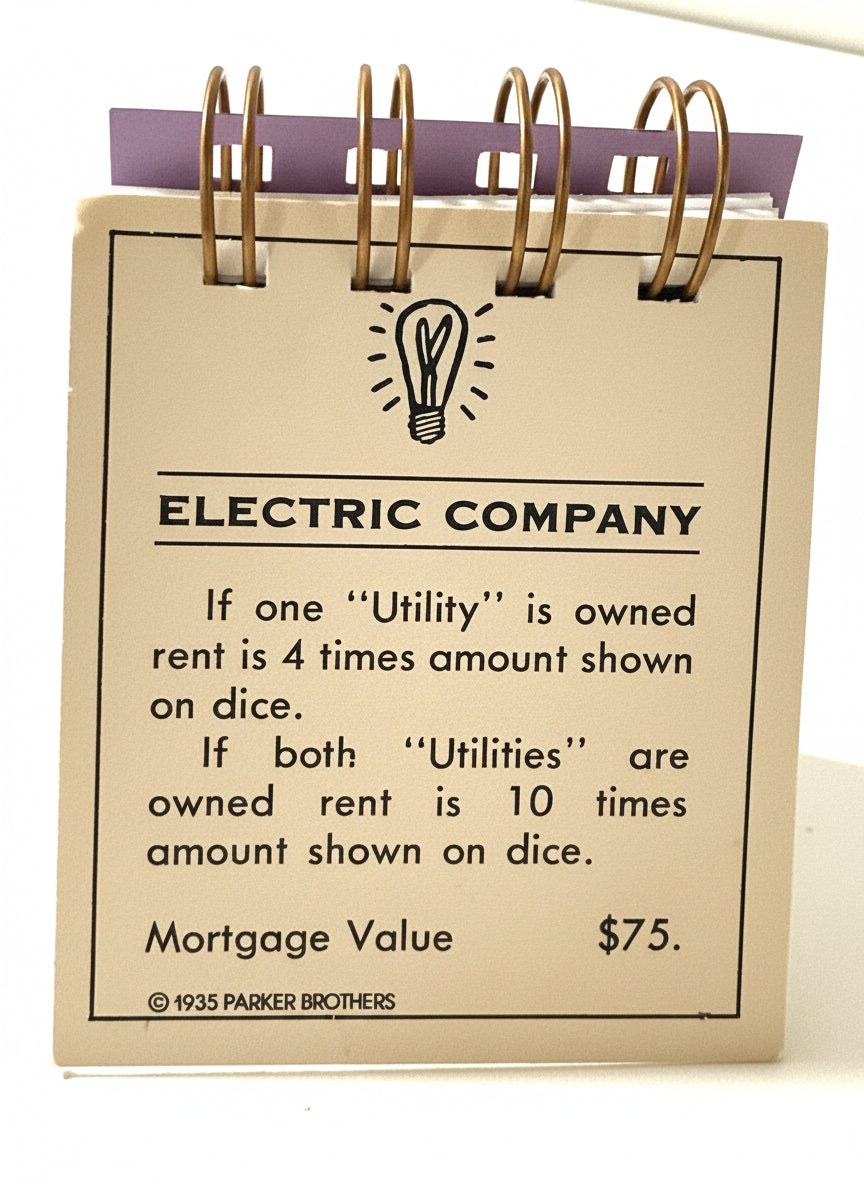 Electric Company Monopoly Mini Journal | Red Barn Collections
